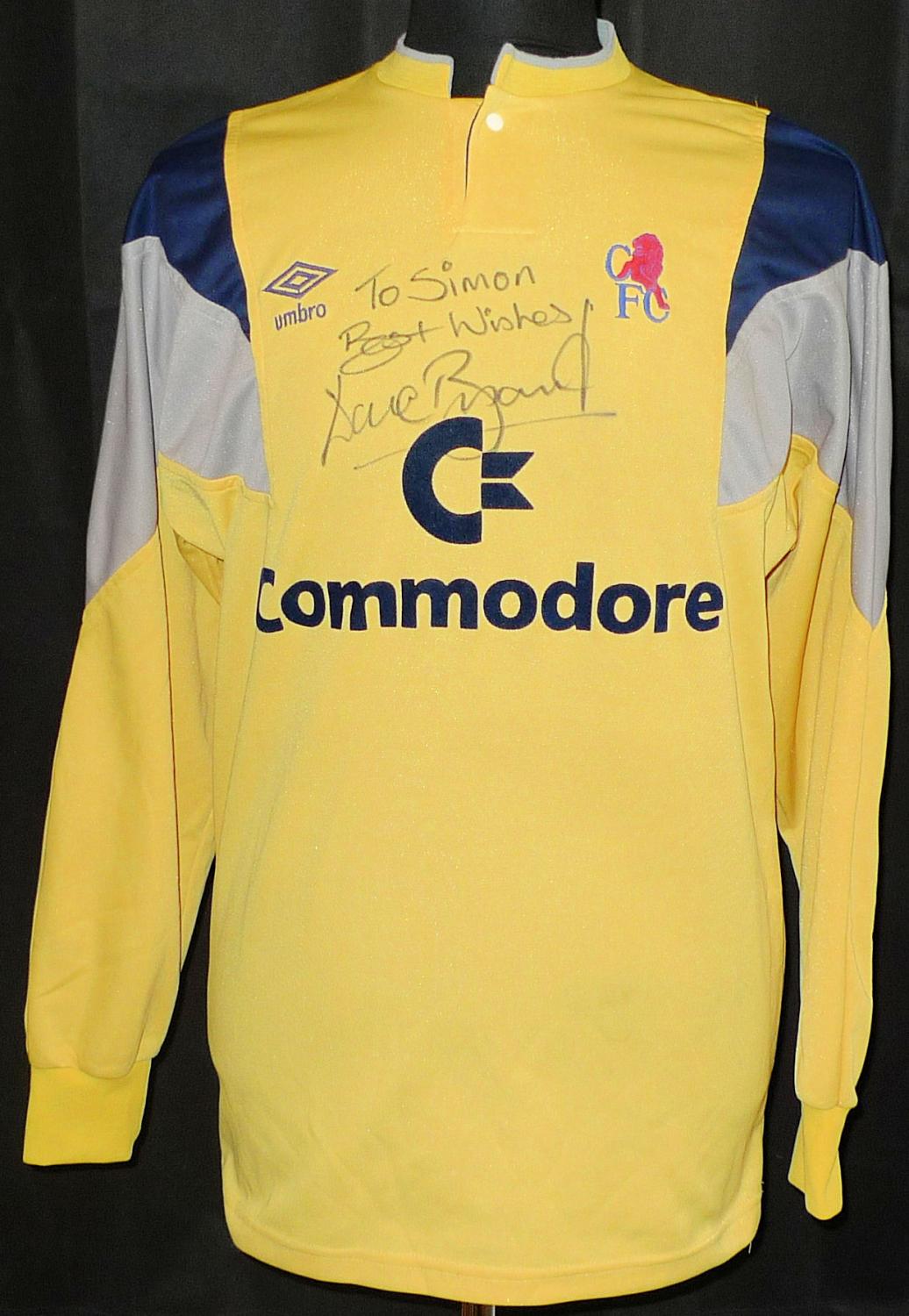 Chelsea Goalkeeper football shirt 1989 - 1990. Sponsored by Commodore