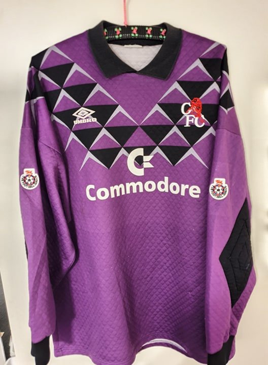 Chelsea Goalkeeper football shirt 1992 - 1993. Sponsored by Commodore