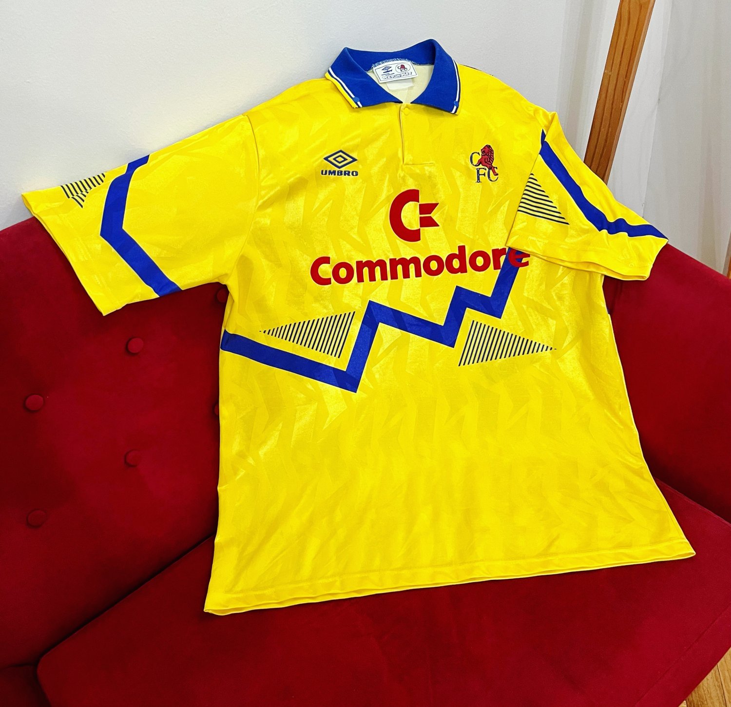 Chelsea Third football shirt 1991 - 1993. Sponsored by Commodore