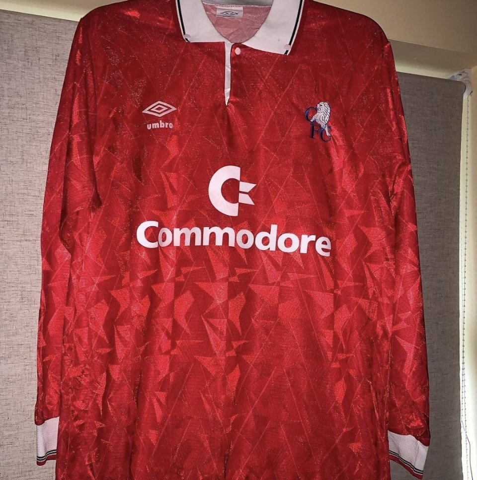 Chelsea Third football shirt 1991. Sponsored by Commodore