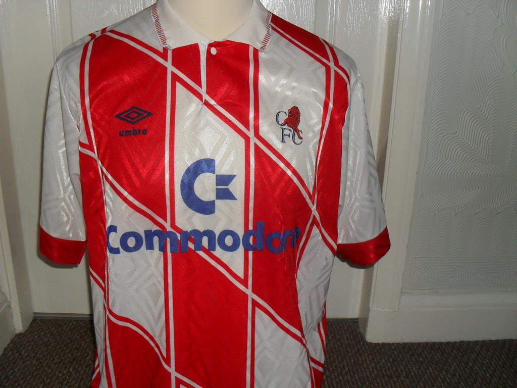 Chelsea Away football shirt 1990 - 1992. Sponsored by Commodore
