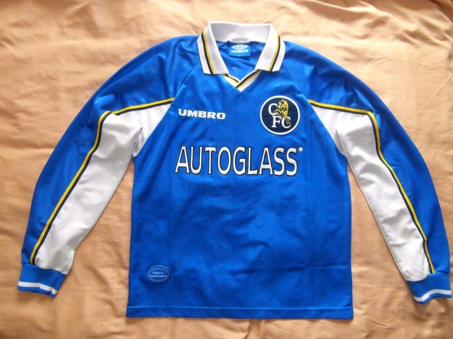 Chelsea Home football shirt 1997 - 1999. Sponsored by Autoglass