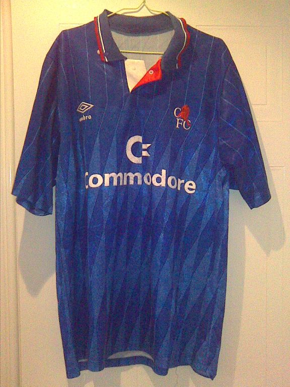 Chelsea Home football shirt 1989 - 1991. Sponsored by Commodore