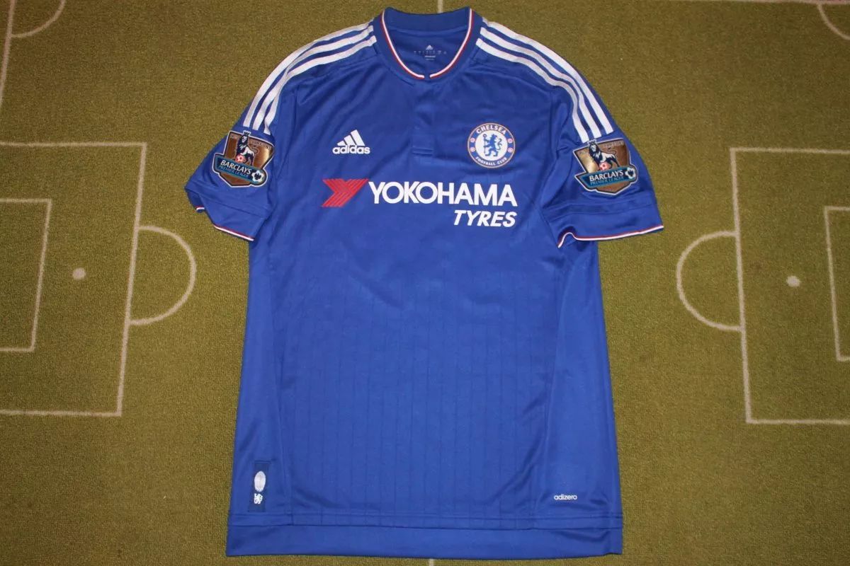 Chelsea Home football shirt 2015 - 2016. Sponsored by Yokohama Tyres