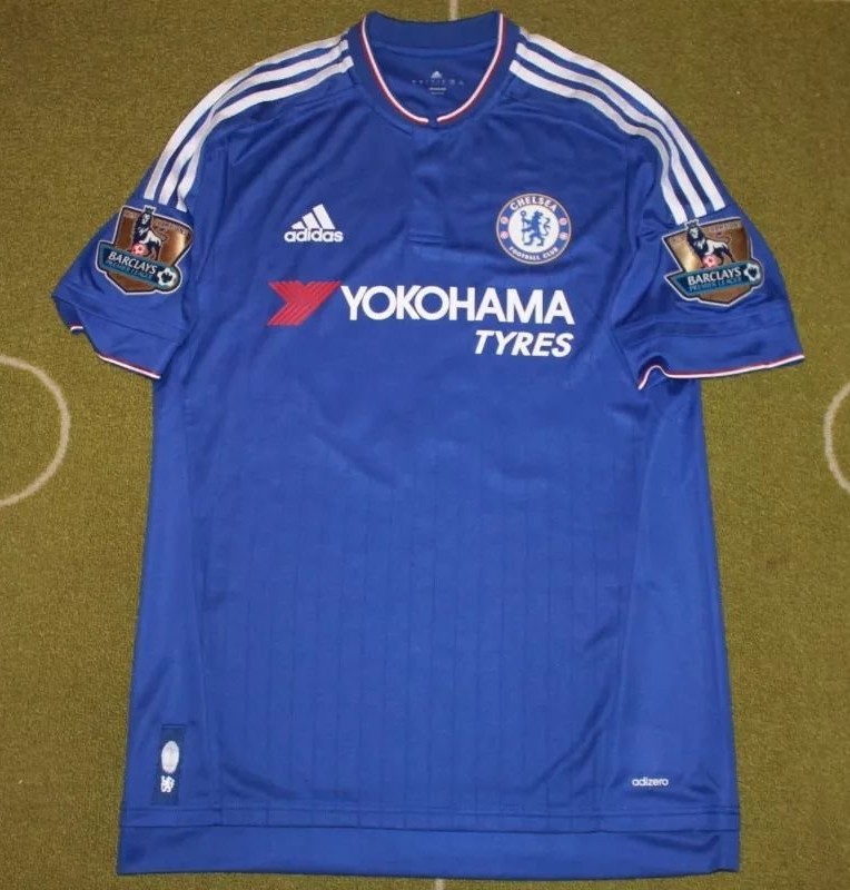 Chelsea Home football shirt 2015 - 2016. Sponsored by Yokohama Tyres