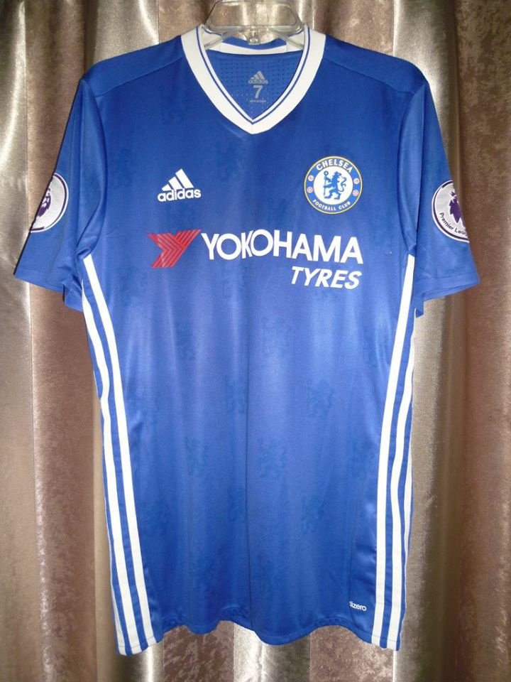 Chelsea Home football shirt 2016 - 2017. Sponsored by Yokohama Tyres