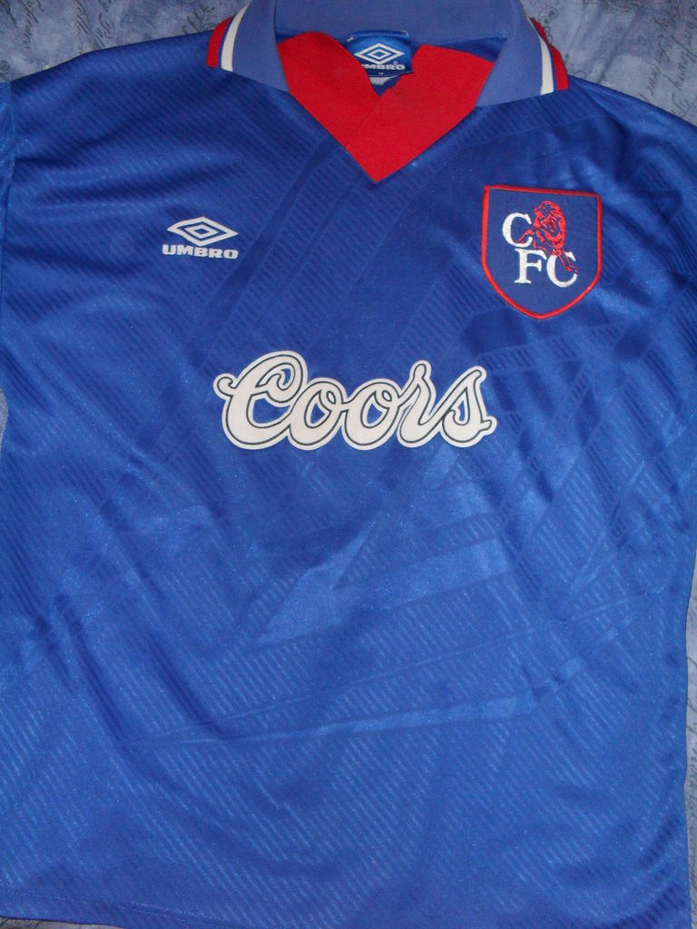 Chelsea Home football shirt 1994 - 1995. Sponsored by Coors
