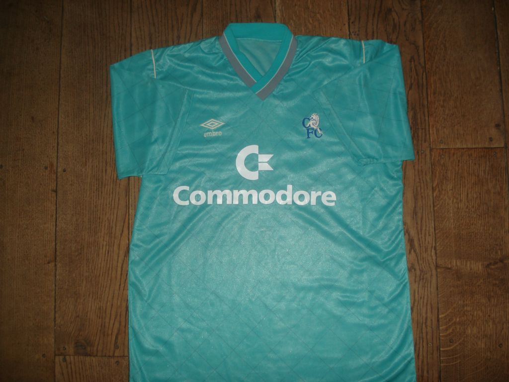 Chelsea Away football shirt 1987 - 1989. Sponsored by Commodore