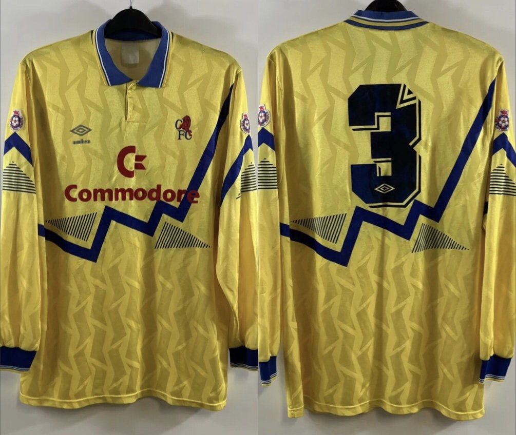 Chelsea Third football shirt 1991 - 1993. Sponsored by Commodore