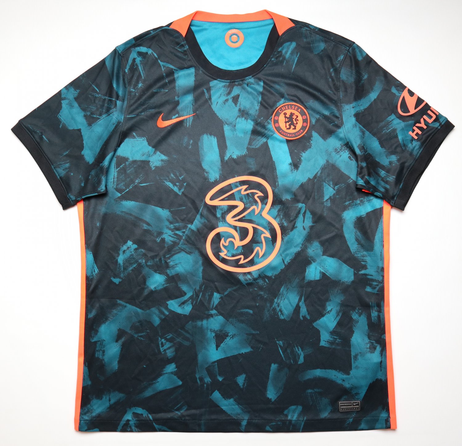 Chelsea Third football shirt 2021 - 2022. Sponsored by Three