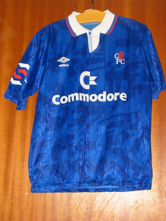 Chelsea Home maglia di calcio 1991 - 1993. Sponsored by Commodore