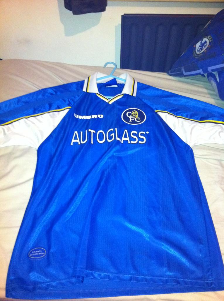 Chelsea Home football shirt 1997 - 1999. Sponsored by Autoglass