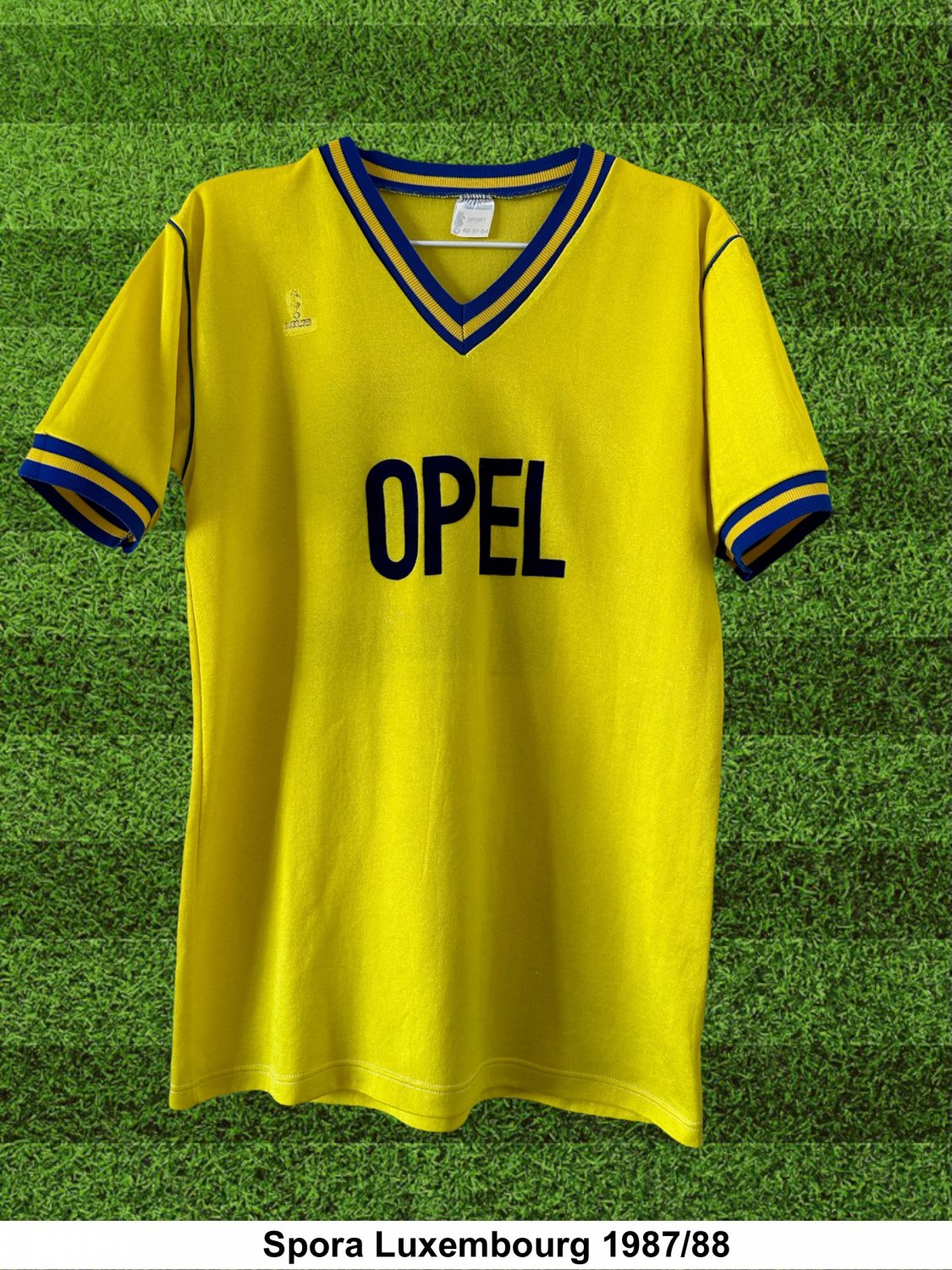 Spora Luxembourg Home football shirt 1987 - 1988. Sponsored by Opel