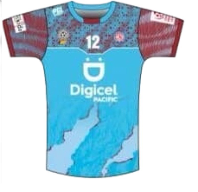 Nasinu Home football shirt 2024. Sponsored by Digicel Pacific