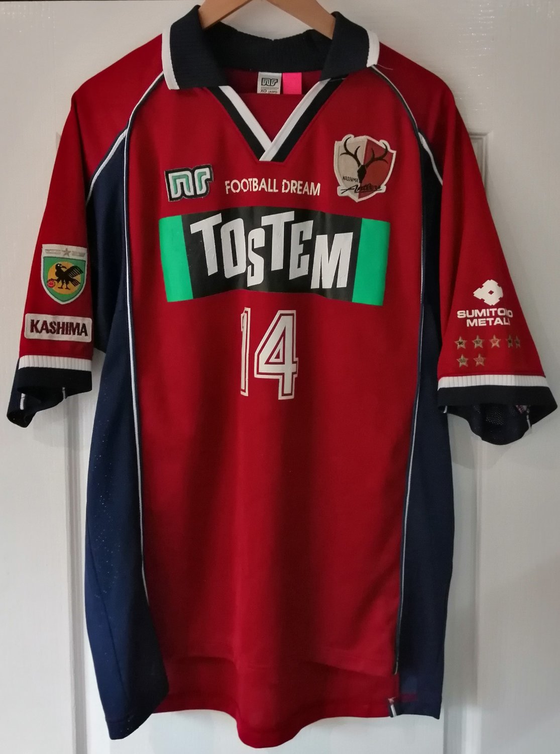 Kashima Antlers Home football shirt 2000 - 2001. Sponsored by Tostem