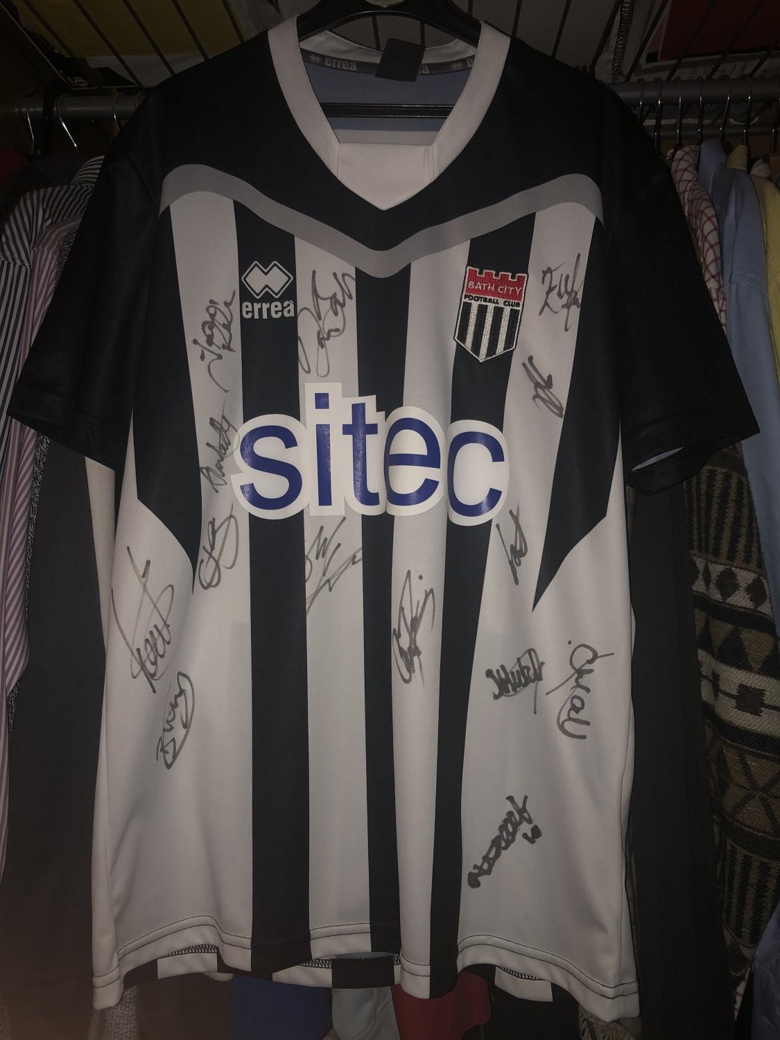 Bath City Home Camiseta de Fútbol 2017 - 2018. Sponsored by Sitec